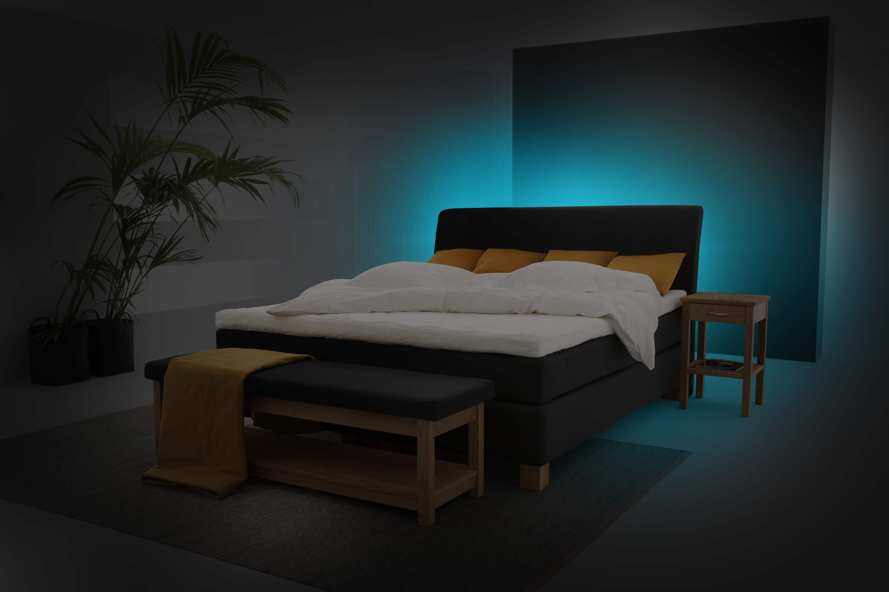 Color Ambiance bringt durch Licht Atmosphäre in das Schlafzimmer