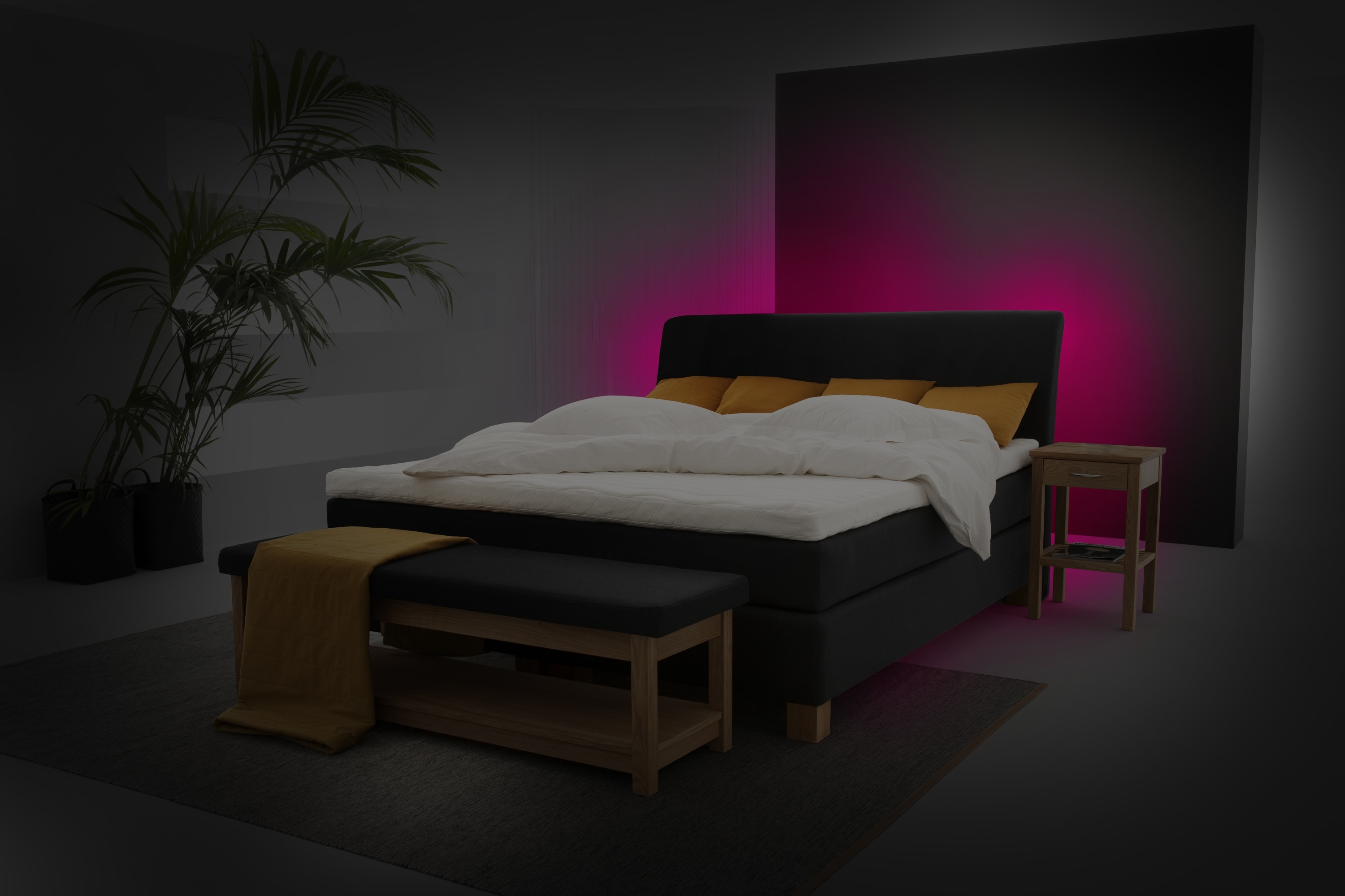 Color Ambiance bringt durch Licht Atmosphäre in das Schlafzimmer