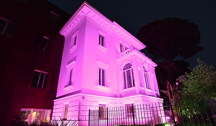 Dutch embassy in Rome turns pink to celebrate the victory of Tom ...